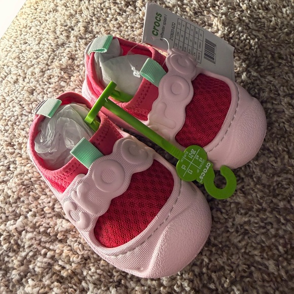CROCS | Shoes | Crocs Kids Pink And Red Walker Shoes | Poshmark